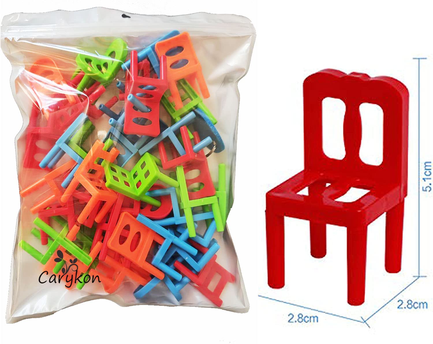 Carykon 36 PCS Children Stacking Chairs DIY Balance Chair Stool Parent-Child Gathering Puzzle Board Game Early Childhood Educational Chair Stacking Toys