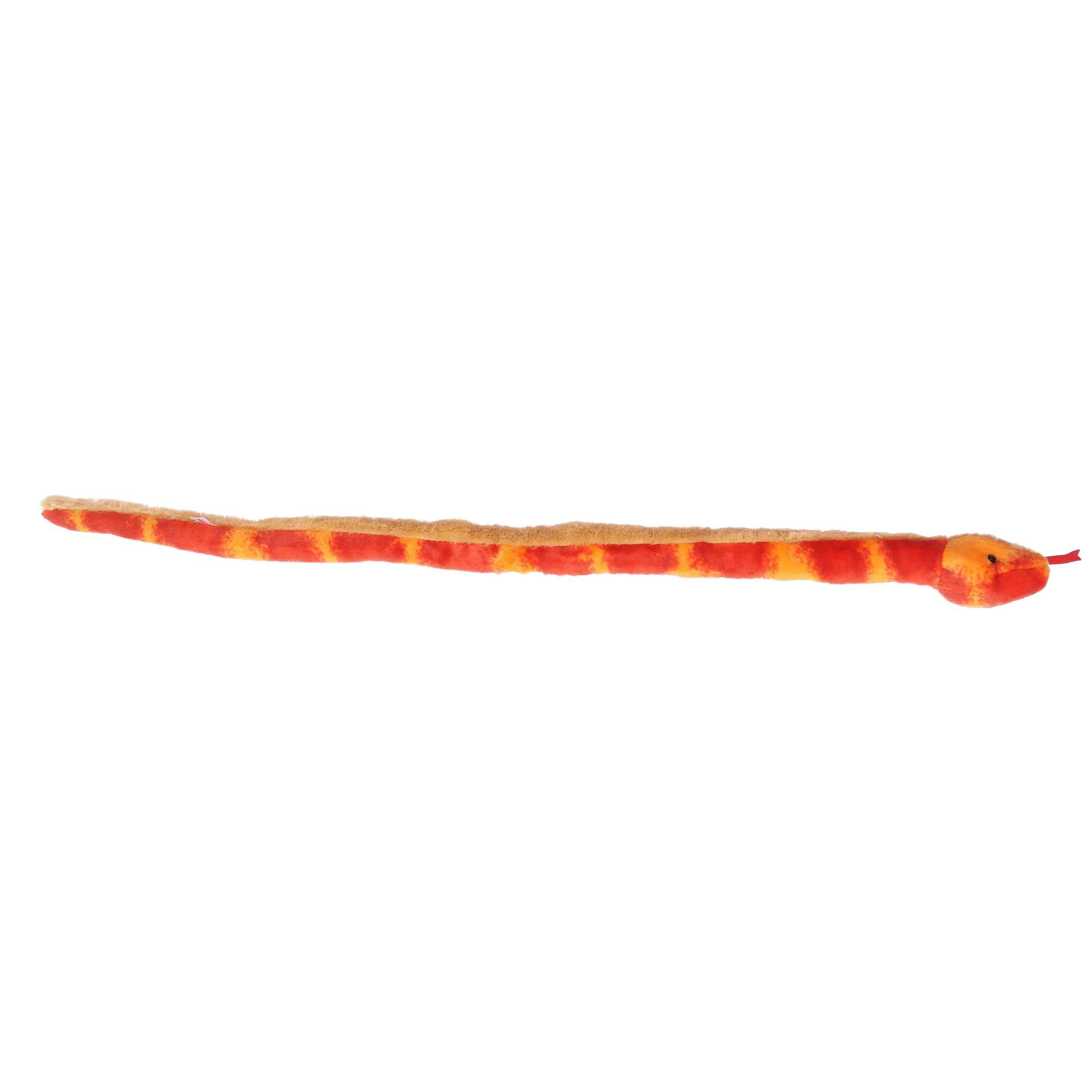 Aurora® Playful Snake Corn Snake Stuffed Animal - Eye-Catching Designs - Versatile Fun - Orange 50 Inches