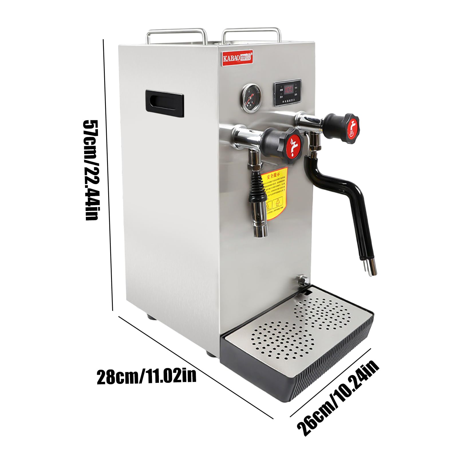 8L /2.1 Gal Commercial Milk Frother Multi-purpose Automatic Steam Milk Foam Machine 2500W for Coffee Shop, Bar, Milk Tea Shop
