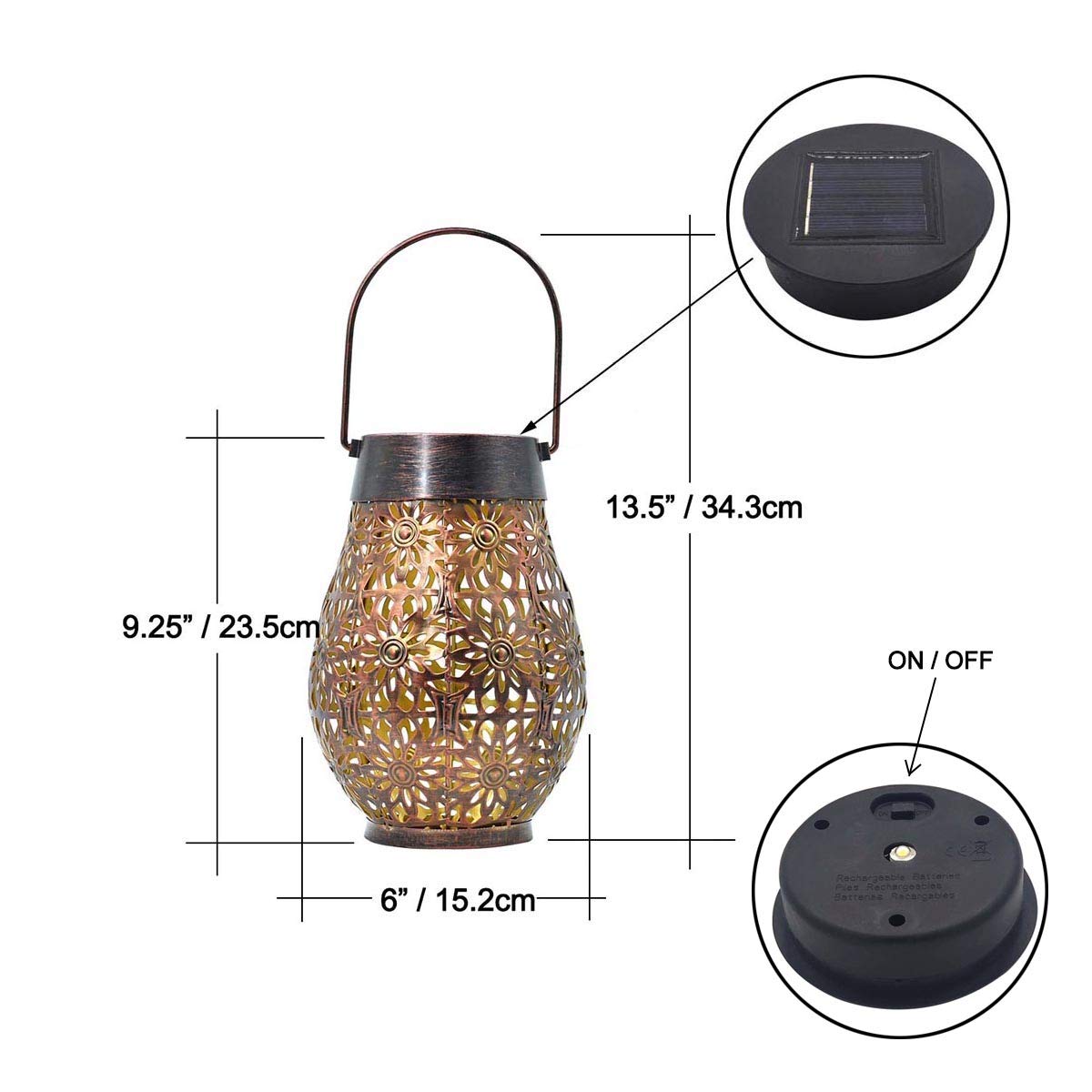 Lantern with SolarLights Decor for Patio 20,L8