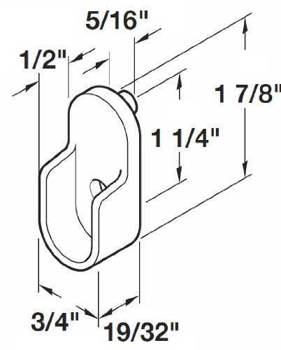 Home750-Oval Closet Rod End Supports w/Rear Facing 5mm Pins - 15mm x 30mm - Polished Chrome Finish - Set of 4