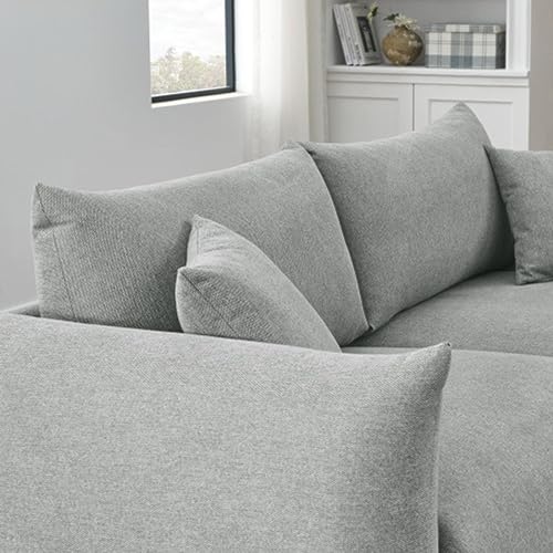 CEOTHA 90.5'' Modern Couch for Living Room Sofa,Solid Wood Frame and Stable Metal Legs, 2 Pillows, for Bedrooms Easy to Assemble Wooden Noise Free Platform Bed Suitable