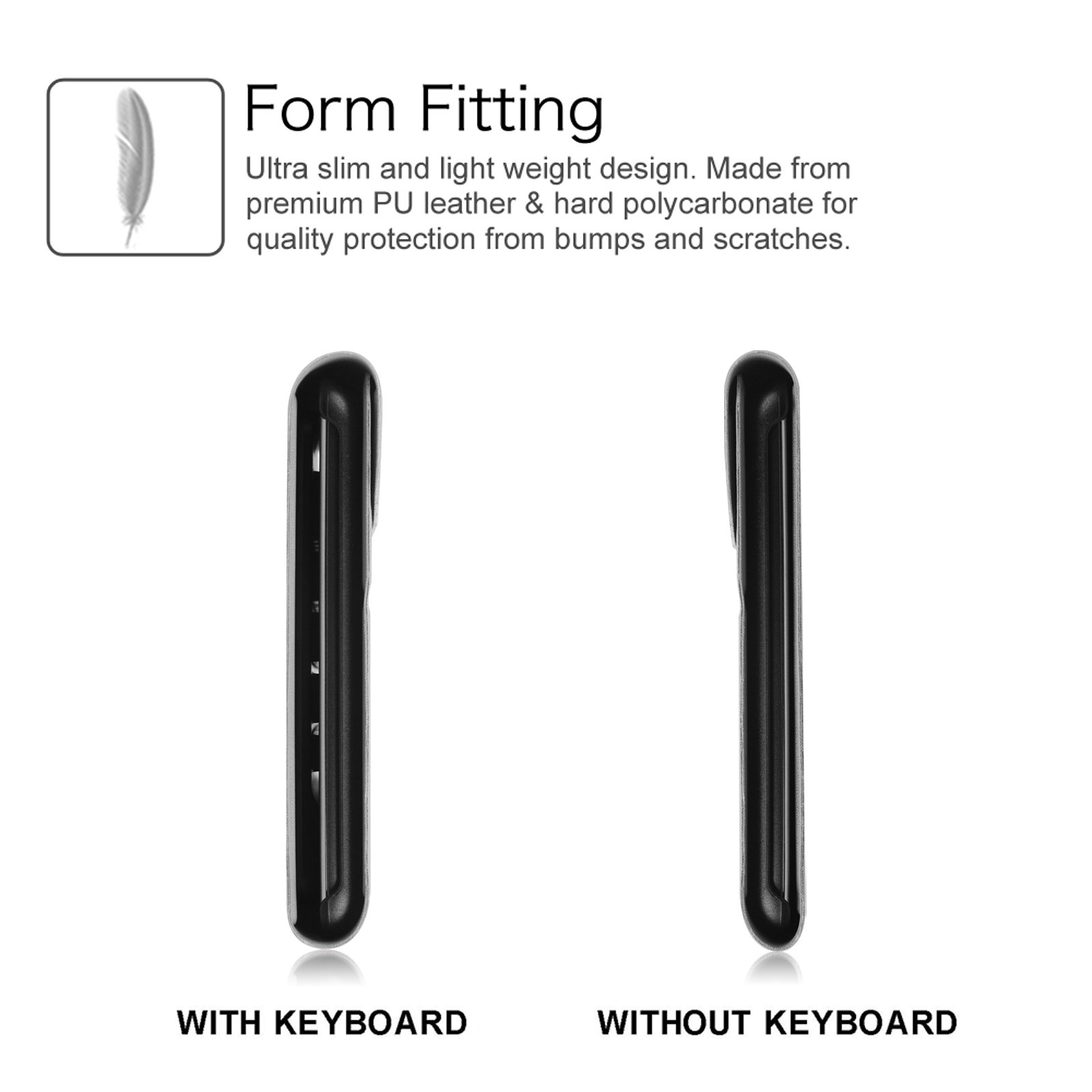 Fintie Keyboard Case for Samsung Galaxy Tab E 8.0 (Model SM-T378/T375/T377), Slim Lightweight Stand Cover with Magnetically Detachable Bluetooth Keyboard, Black