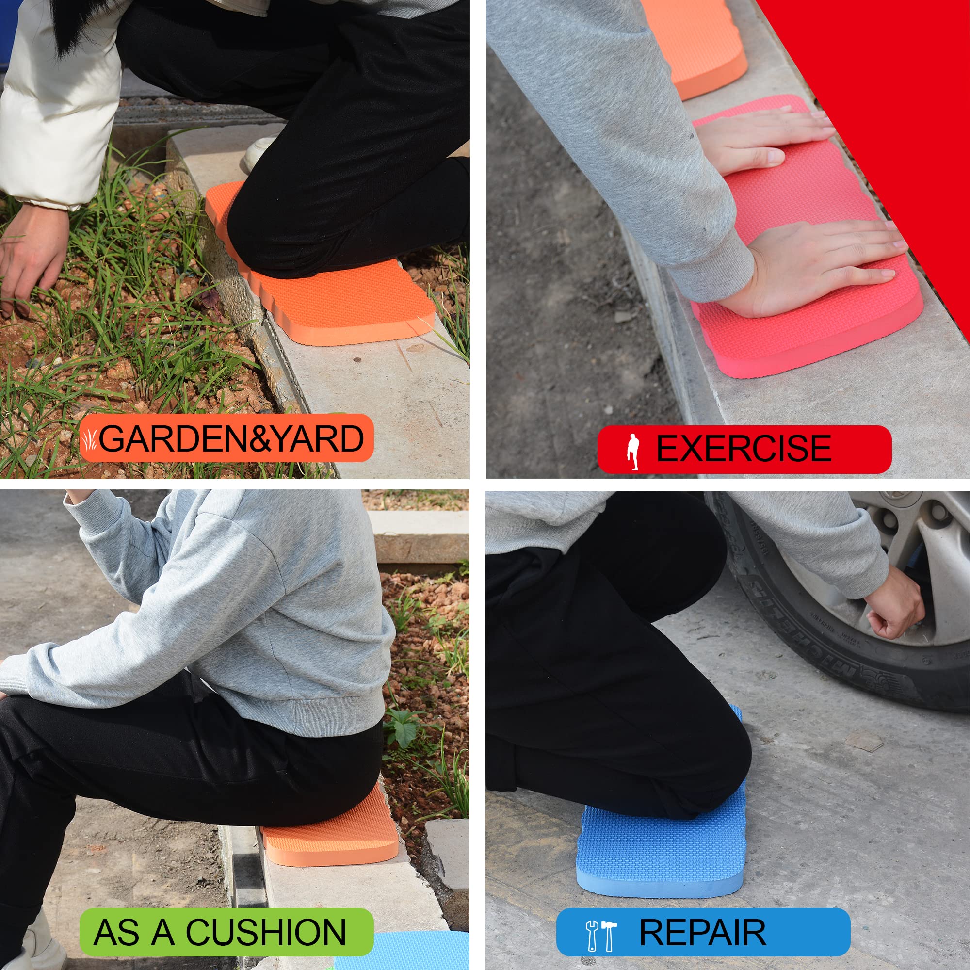 AebDerp 4Pcs Garden Knee Pads Kneeling Pad Foam Mat, 16 x 6.7 Waterproof Cushion Gardening Knee Pads for Cleaning Floors, Bath Kneeler Pad for Bathing, Seat Kneel Mats for Work, Prayer, Yoga, Exercise