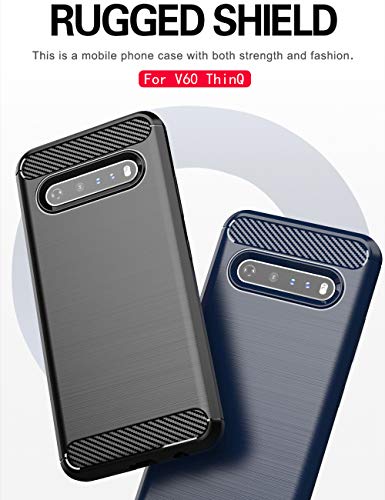 DONGDEAR for LG V60 ThinQ Case Slim,LG V60 Phone Case, Ultra [Slim Thin] Flexible TPU Scratch Resistant Rubber Soft Skin Shockproof Protective Cases Cover for LG V60 ThinQ (Brushed Black)