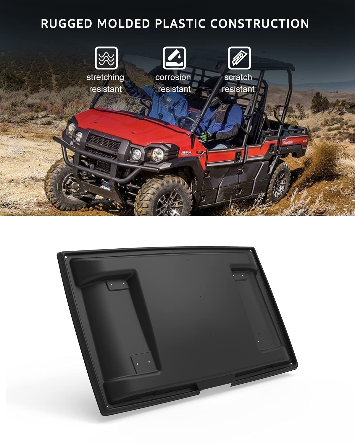 A & UTV PRO Mule Hard Roof,2-piece Combination Sturdy Polyethylene Plastic for 1990-2023 Kawasaki Mule 4000 4010 3000 3010 3020 2520 2510 2500 2010 2020 2030 Accessories| Replace OEM #KAF30-030A