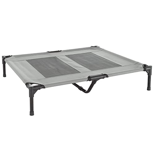 PETMAKER Elevated Dog Bed – 36x29.75 Portable Bed for Pets with Non-Slip Feet – Indoor/Outdoor Dog Cot or Puppy Bed for Pets up to 80lbs Large (Gray)