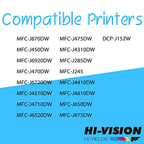 HI-VisionĀ® Compatible LC-103 LC103 XL High Yield Yellow Ink Cartridge Replacement for DCP-J152W, MFC-J245,J285DW,J450DW,J470DW,J475DW,J650DW,J870DW,J875DW Printer 3 pks