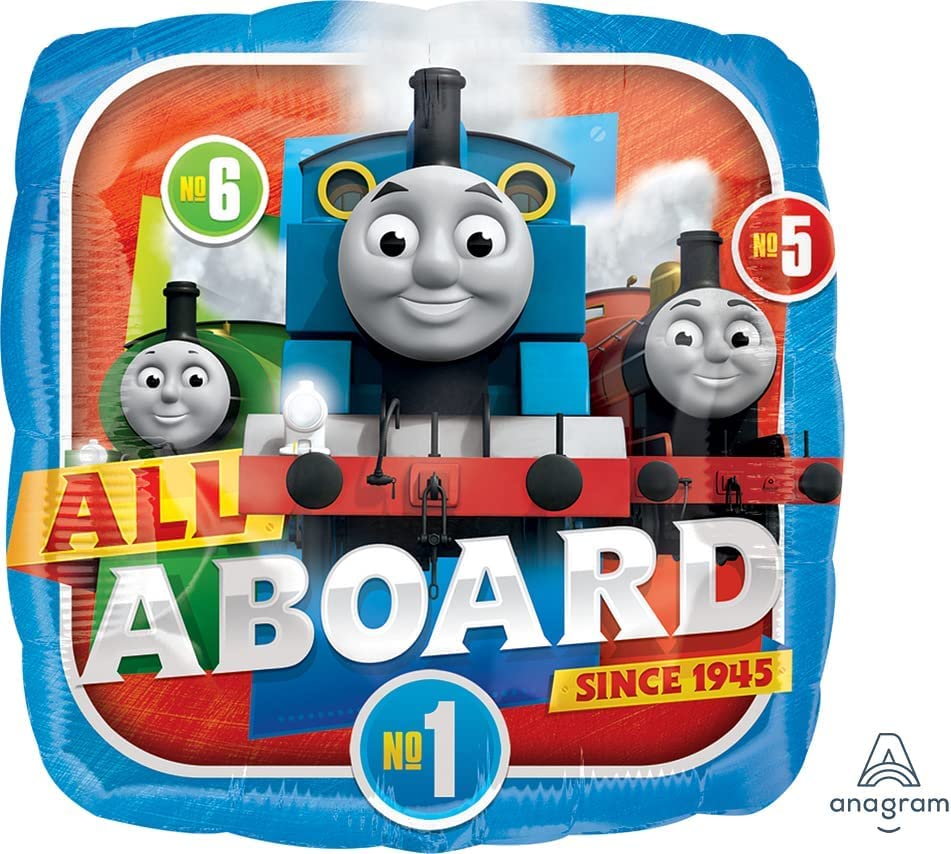 amscan Foil Balloons, for Thomas the Train Party Collection, Party Accessory, Multicolor, 4th Birthday