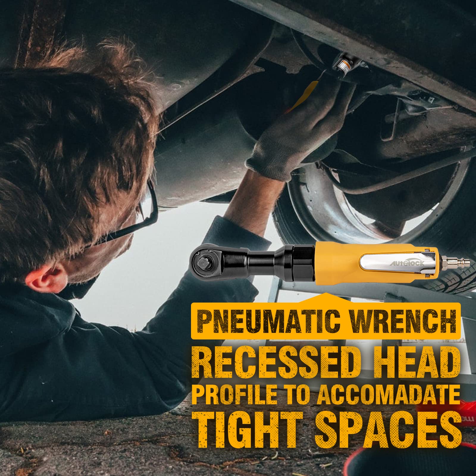 Autolock Air Ratchet Wrench, 3/8-Inch Professional Pneumatic Ratchet Wrenches
