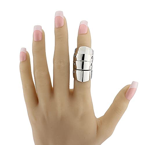 Acosplayer Nana Anime Ring Oosaki Nana Cosplay Knuckle Rings Gothic Finger Bone Ring Punk Jewelry Accessories Props (Silver)
