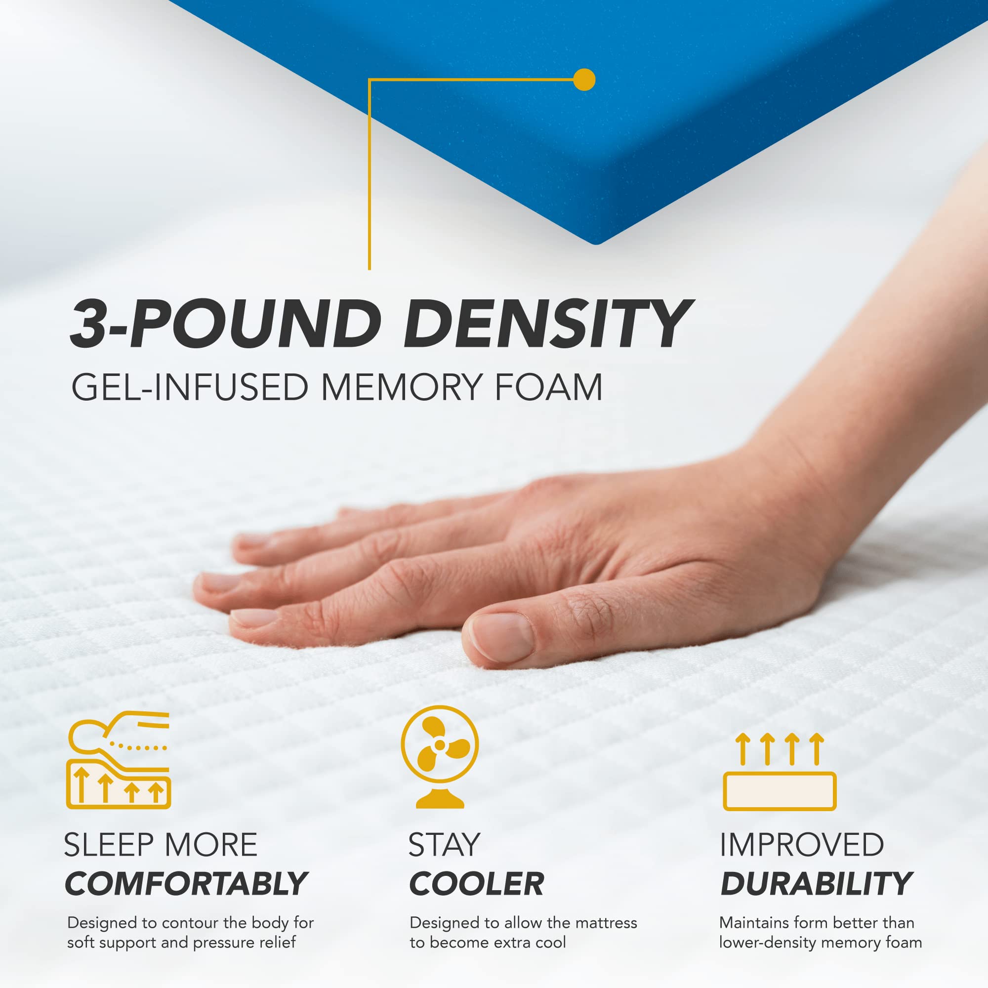 DynastyMattress Foldable Mattress Bed Gel Memory Foam, Trifold Mattress 4 Inch, Portable Topper & Washable Cover, Sofa, Couch, Guests, Camping, RV Traveling, Queen Size - 58”x 78”x 4” (USA Made)