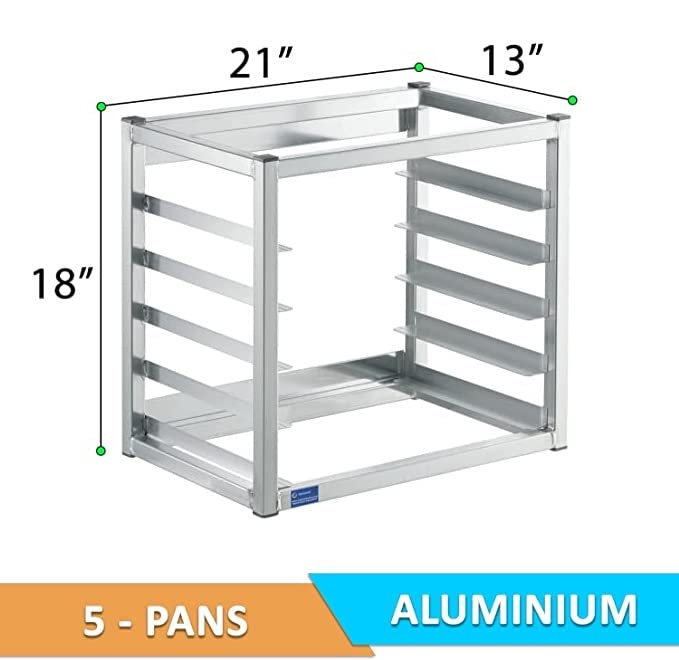 Express KitchQuip Aluminum Wall Mounted Sheet Bun Pan Rack Holds 5 Pans 21″ x 13″ x 18″ - NSF Certified