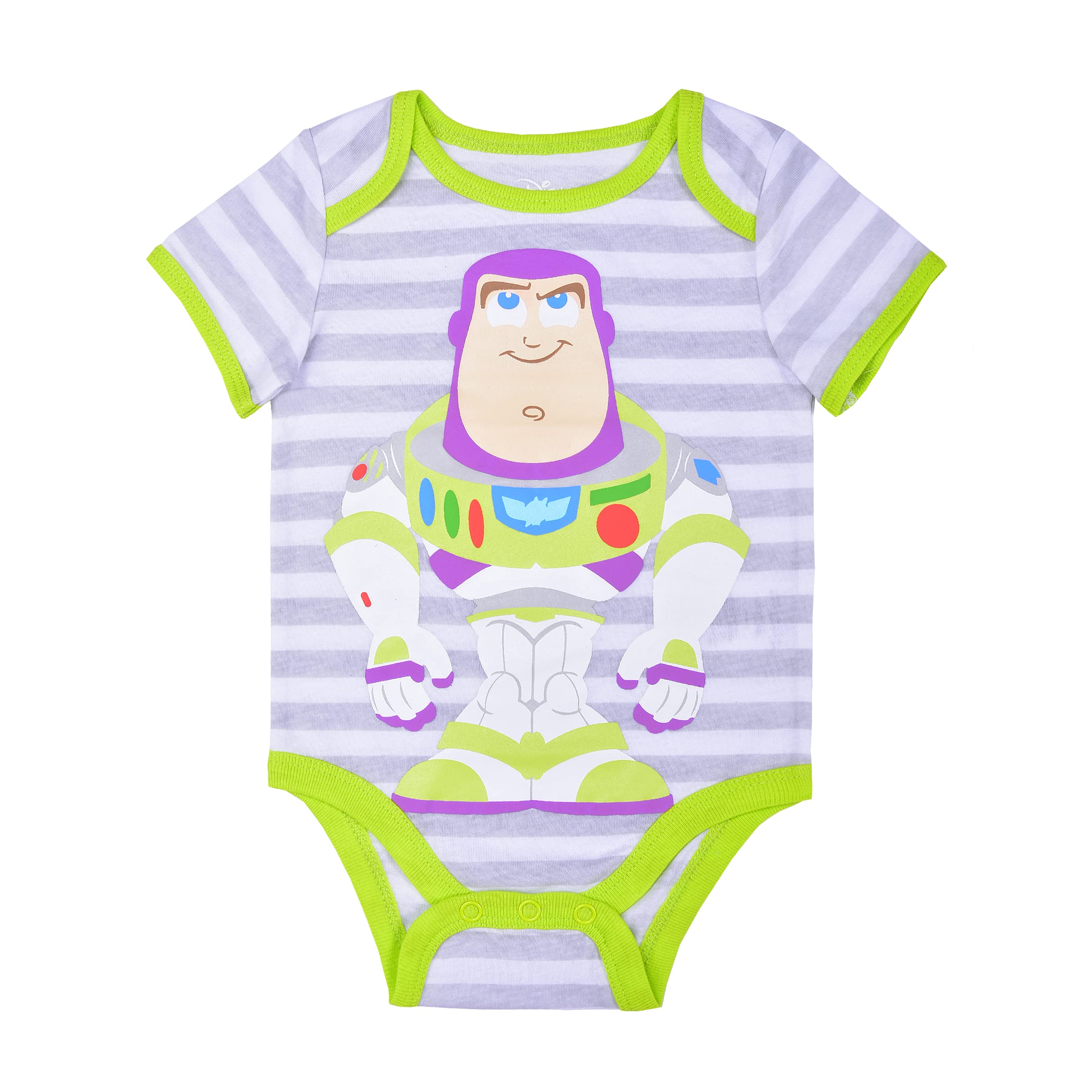 Disney Baby-Boys 1 Buzz Lightyear Toy Story Creeper and 2 Buzz Bibs To Attach To The Creeper, White/Gray, 6-9 Months (3-Piece)