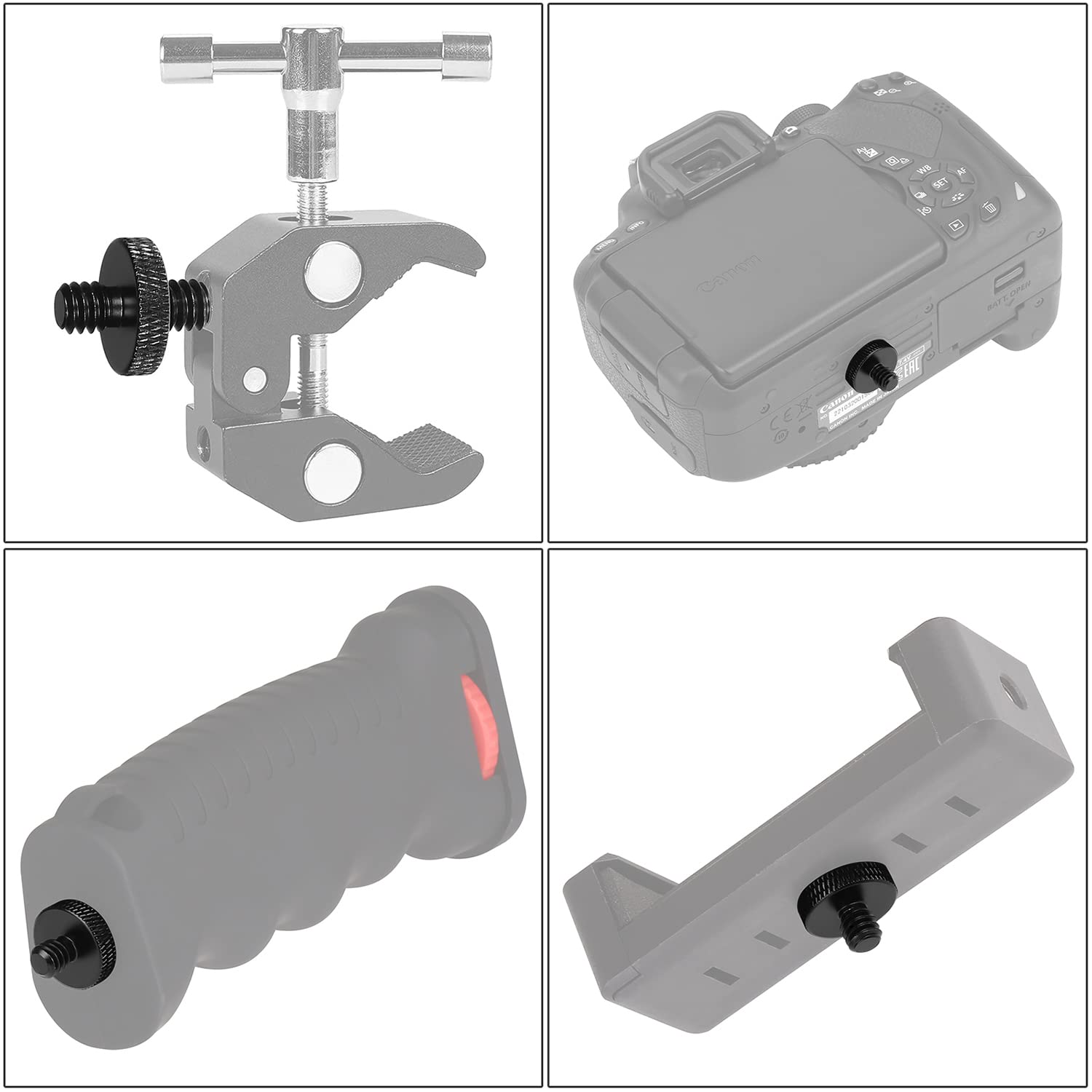 6 Pack 1/4" Male to 1/4" Male Camera Mount Screw Tripod Mount Screw Tripod Screw Camera Screw,Precision Made.