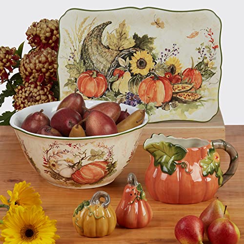 Certified International Harvest Morning Rectangular Platter, 14'' x 10'', Multicolor