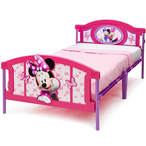 Delta Children Plastic 3D-Footboard Twin Bed, Disney Minnie Mouse