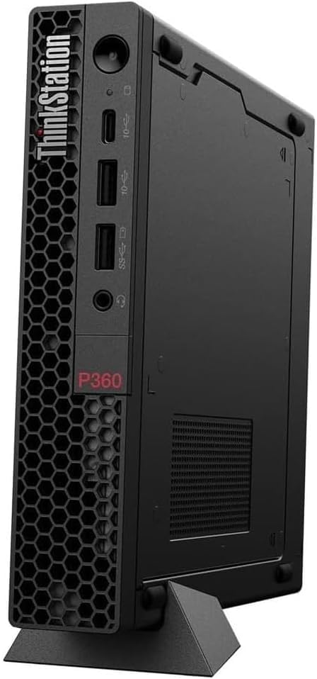 Lenovo ThinkStation P360 Business Mini Desktop Black (Intel i7-12700T, 16GB RAM, NVIDIA T400, 512GB SSD, WiFi, Bluetooth, HDMI, USB 3.2, Display Port, Black, Win 10 Pro) with Hub