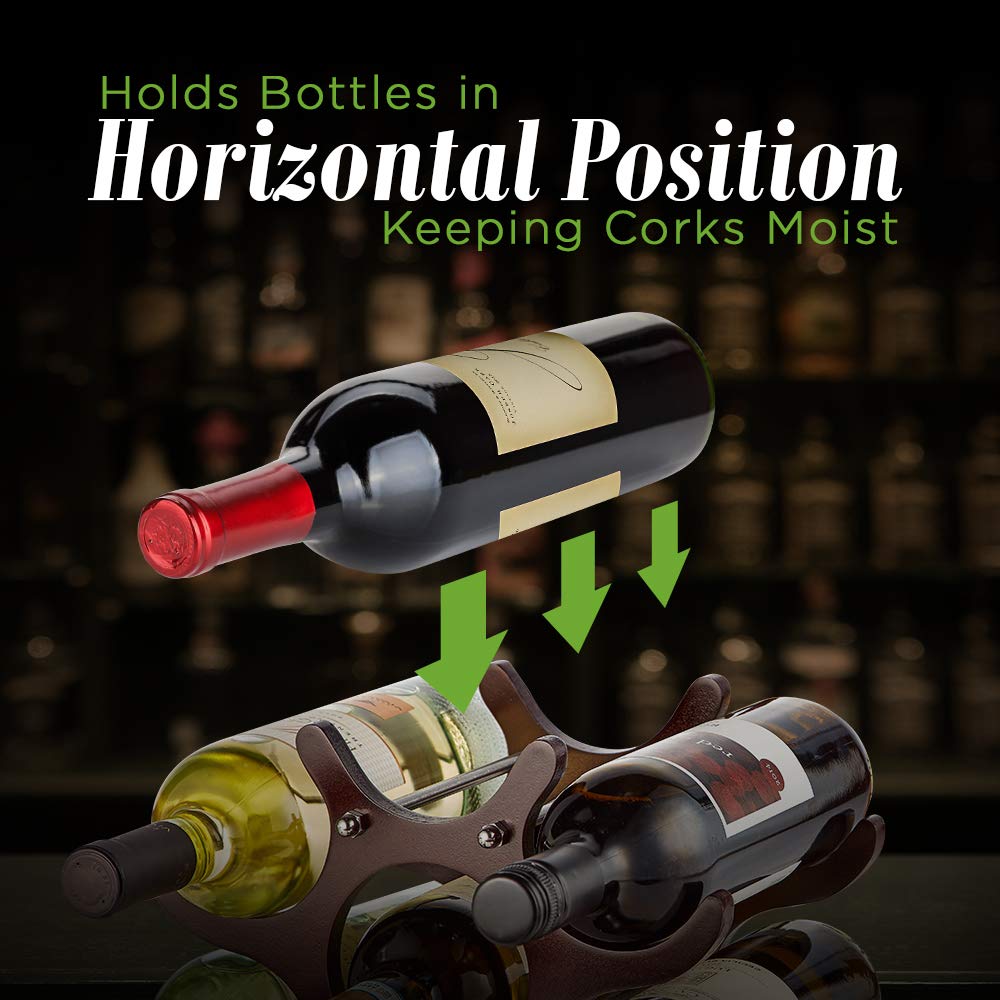 AdirHome Wooden Wine Rack - 6 Bottle (Cherry)