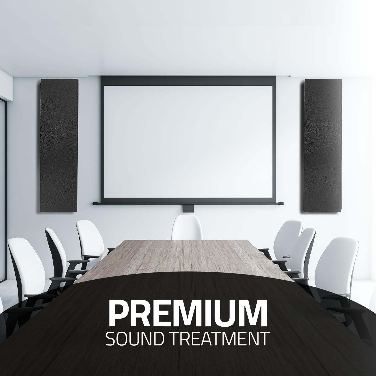 Acoustic Panel White | Fiberglass 2-pack | Professional sound absorbing Panel | Decorative sound proof panel | wall panel (36x13x2 in) - White
