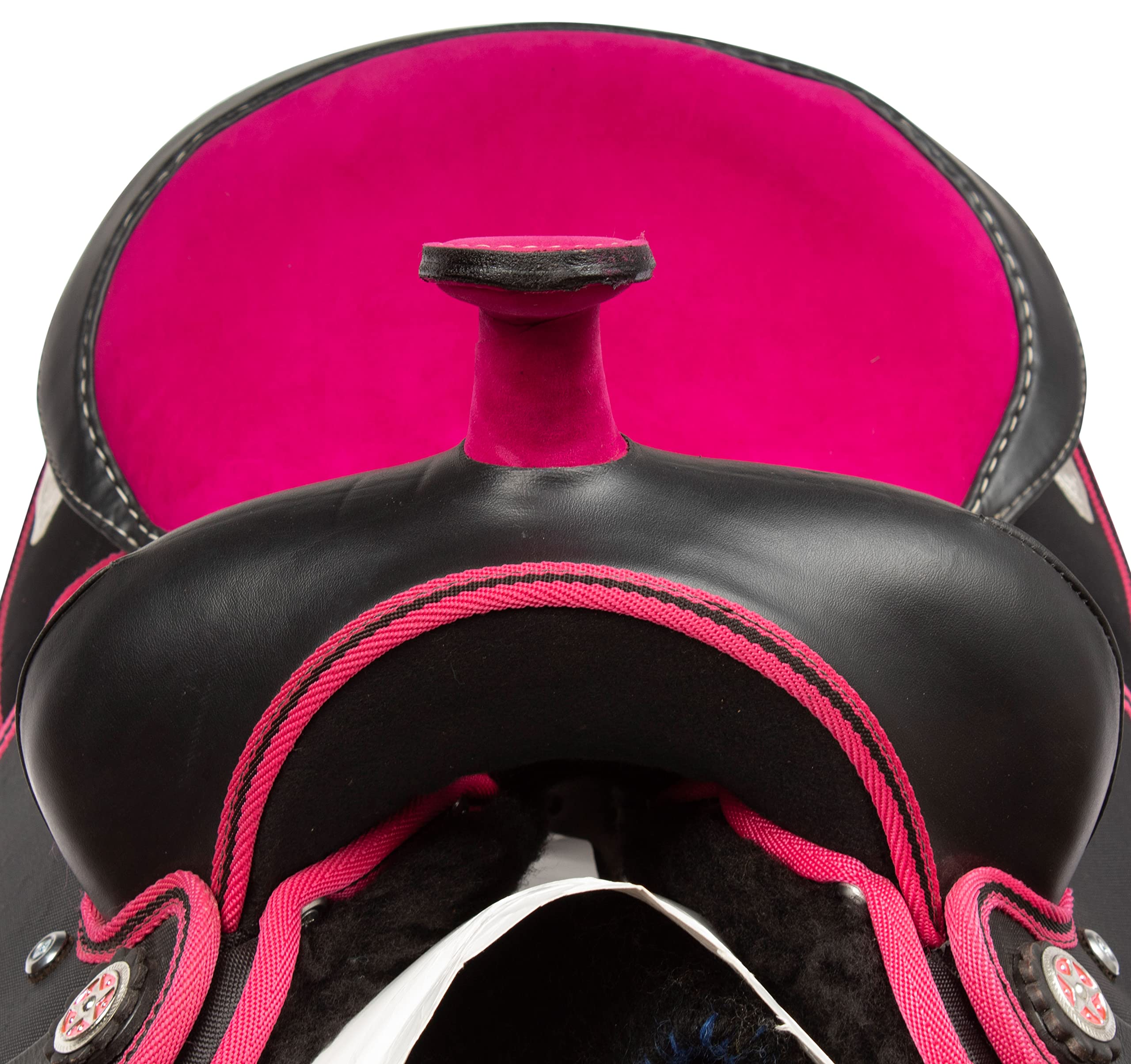 Acerugs Beautiful Western Pleasure Trail Barrel Racer Show Horse Saddle TACK Set PAD Silver Crystals (Pink, 14")