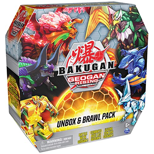 Bakugan Unbox and Brawl 6-Pack, Exclusive 4 Bakugan and 2 Geogan, Collectible Action Figures, Toys for Kids Boys Ages 6 and Up (Amazon Exclusive)