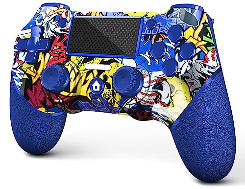 AceGamer Wireless Controller for PS4 Gamepad Compatible with PS4/Pro/Slim Double Shock/Touchpad/Headphone Jack/Six-axis Motion Control (Blue)