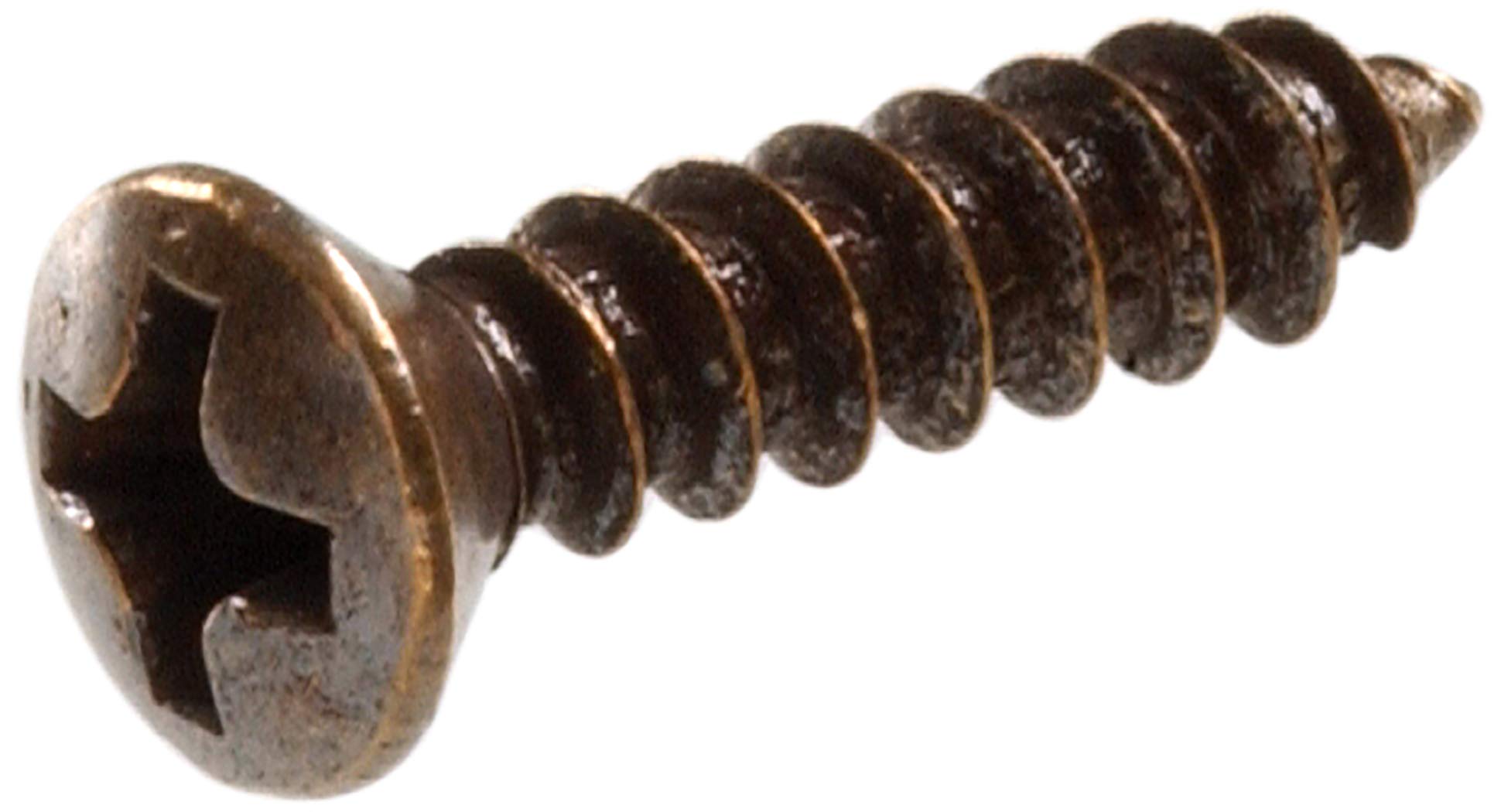 Hillman 2852 6 x 5/8-Inch Oval Head Antique Brass Decorative Sheet Metal Screw, 40-Pack