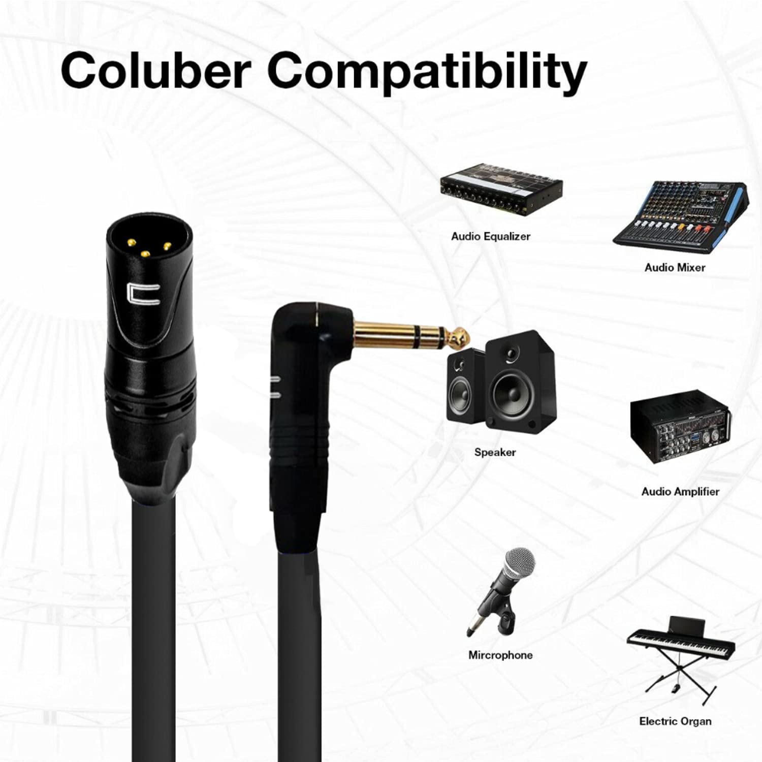 Balanced XLR Cable Male to Right Angle 1/4" TRS - 1 Feet Red - Pro 3-Pin Microphone Connector for Powered Speakers, Audio Interface or Mixer for Live Performance & Recording