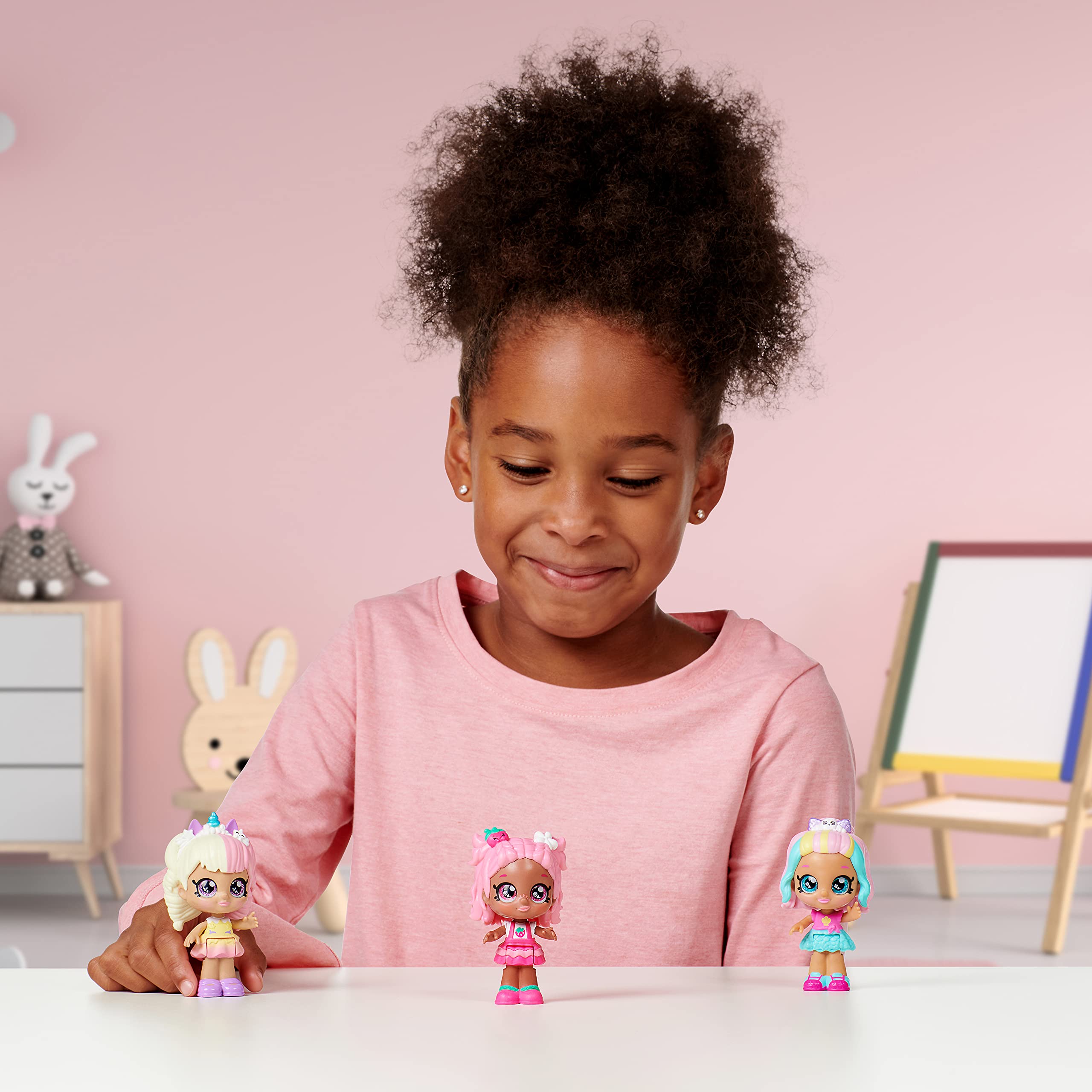 Kindi Kids Minis Collectible Posable Bobble Head Figurine 3pc - Mini Besties