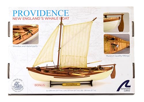 Artesanía Latina – Wooden Ship Model Kit – New England Whaling Ship, Providence – Model 19018, 1:25 Scale – Models to Assemble – Initiation Level