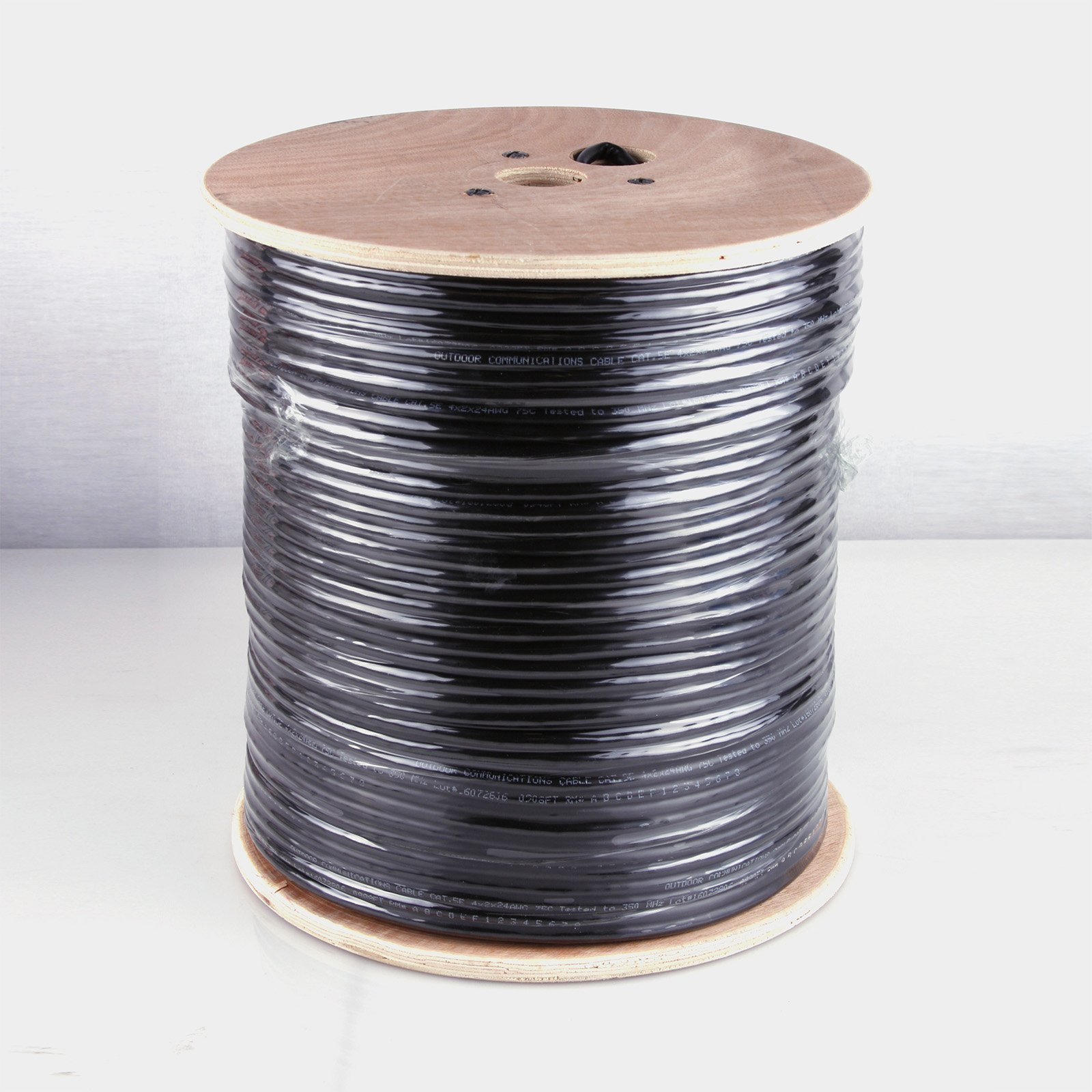 Five Star Cable Cat6 Outdoor 1000 Ft. 23AWG Double Jackets Direct Burial Underground Weather Waterproof UTP Ethernet Router Bulk Cable - Black