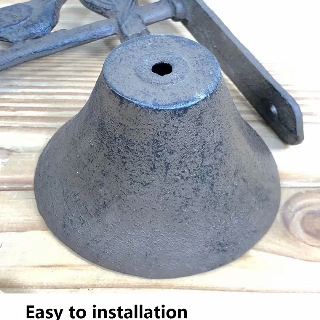 Cast Iron Wall Door Bell, Wall Mounted Welcome Door Bell Home Garden Decor, Retro, Rustic, Vine