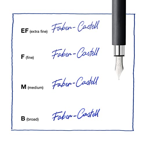 Faber-Castell Ambition 148140 Fountain Pen High-Grade Resin Nib Size M Barrel Colour Black/Silver