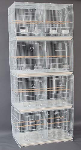Lot of Breeding Flight Bird Cage for Aviaries Canaries Budgies Finches Lovebird Parakeet (30"x18"x18" White with Divider)