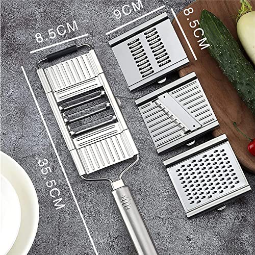 6-in-1 Multi Purpose Vegetable Slicer | Upgraded Vegetable Chopper Grater Cutter Shredder with Handle | Stainless Steel Peeler for Potato, Garlic, Cheese, Lemon in the Kitchen