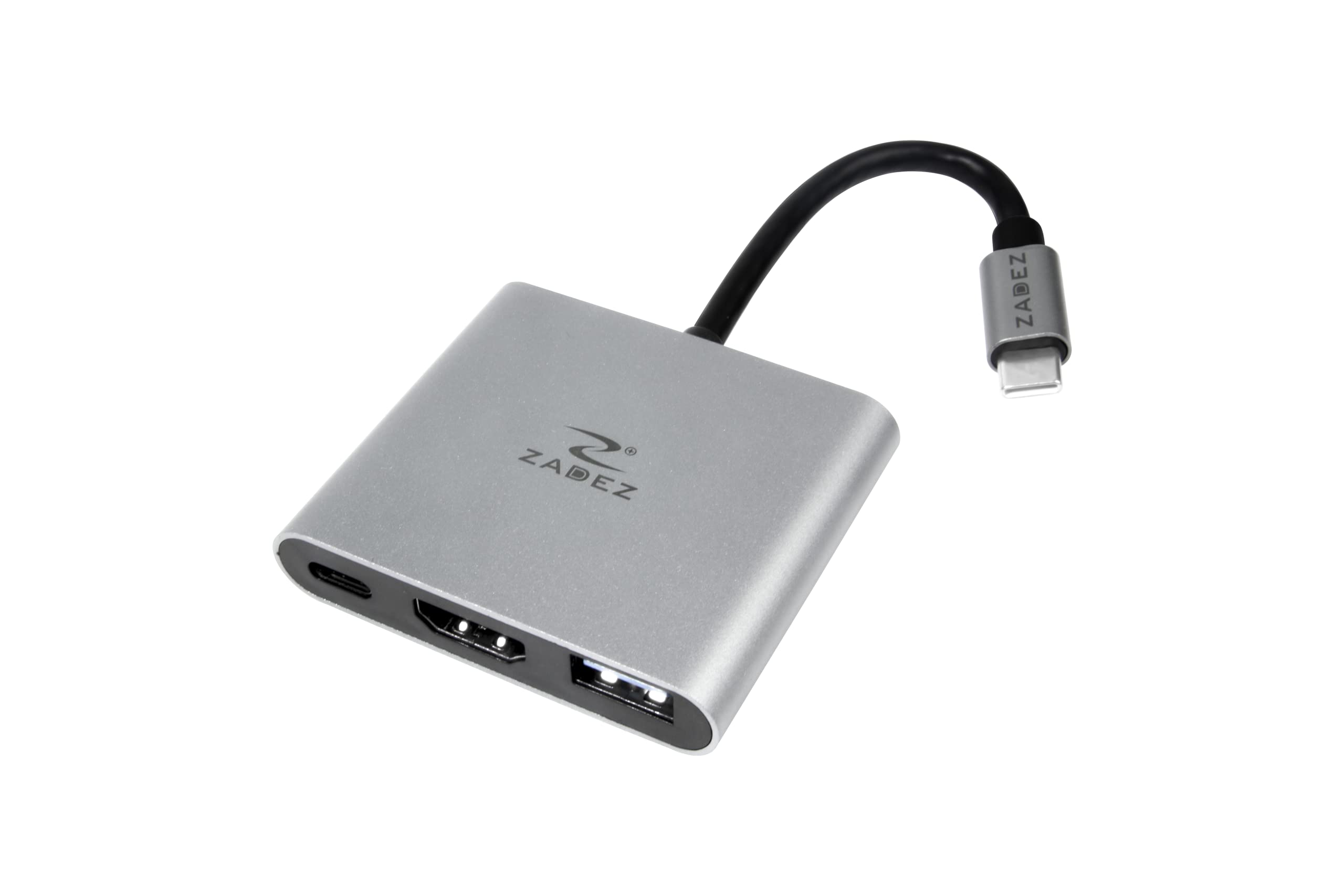 ZADEZ ZAH-513 USB-C Hub 3-in-1 Type-C (USB-C) - HDMI Port 4K (30 Hz) - Charging Port in - Power Delivery 60W - USB 3.0 high-Speed Charging Aluminum Material