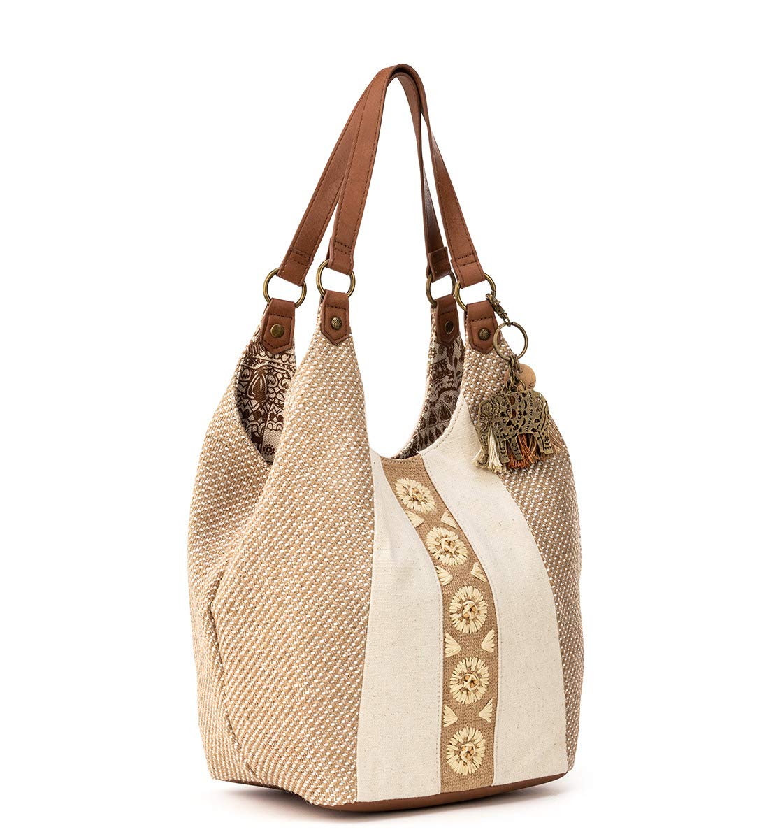 Sakroots Roma Straw Shopper Tobacco Batik World Tobacco Batik World