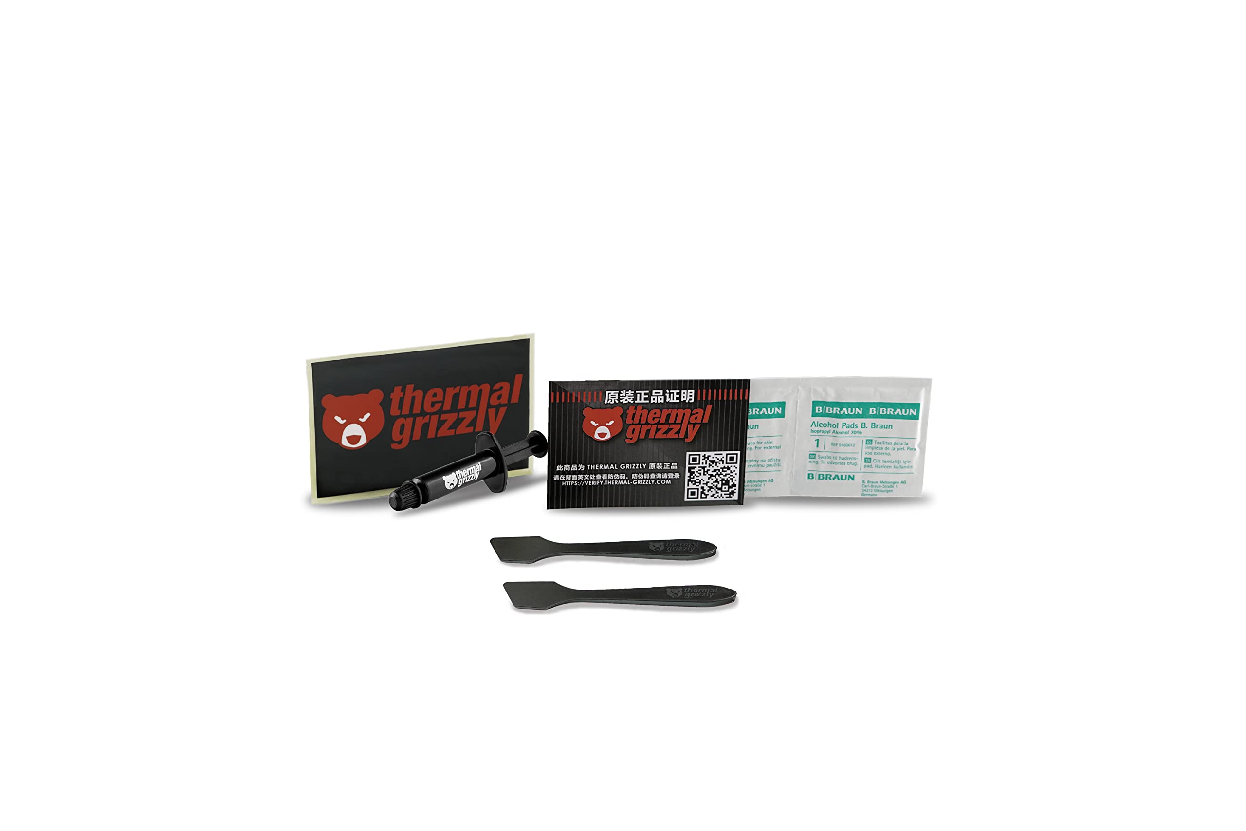 Thermal Grizzly Kryonaut Thermal Grease - 1.0 Gram Set - 1x Extra Spatula & 2X CPU Cleaning Pads