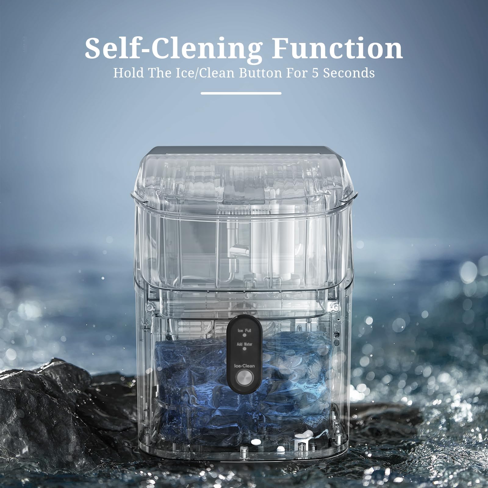 Antarctic Star Nugget Ice Maker Countertop - Chewable ice, Pebble Ice Maker Machine, 35lbs/24h, Auto-Cleaning Countertop Ice Machine, One Button Operation Ice Maker for Party/Home/Campingā¦