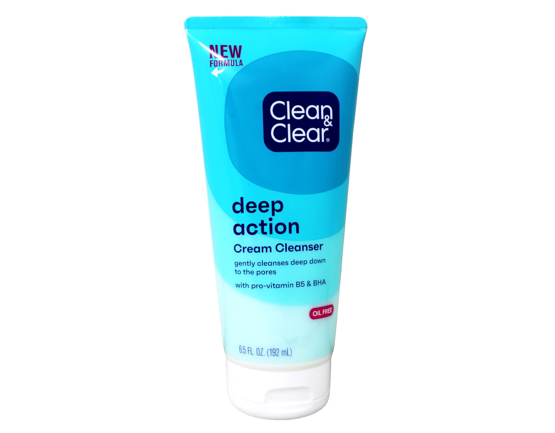 Clean & Clear Oil Free Deep Action Cream Cleanser, 6.5 Ounce (Value Pack of 4)