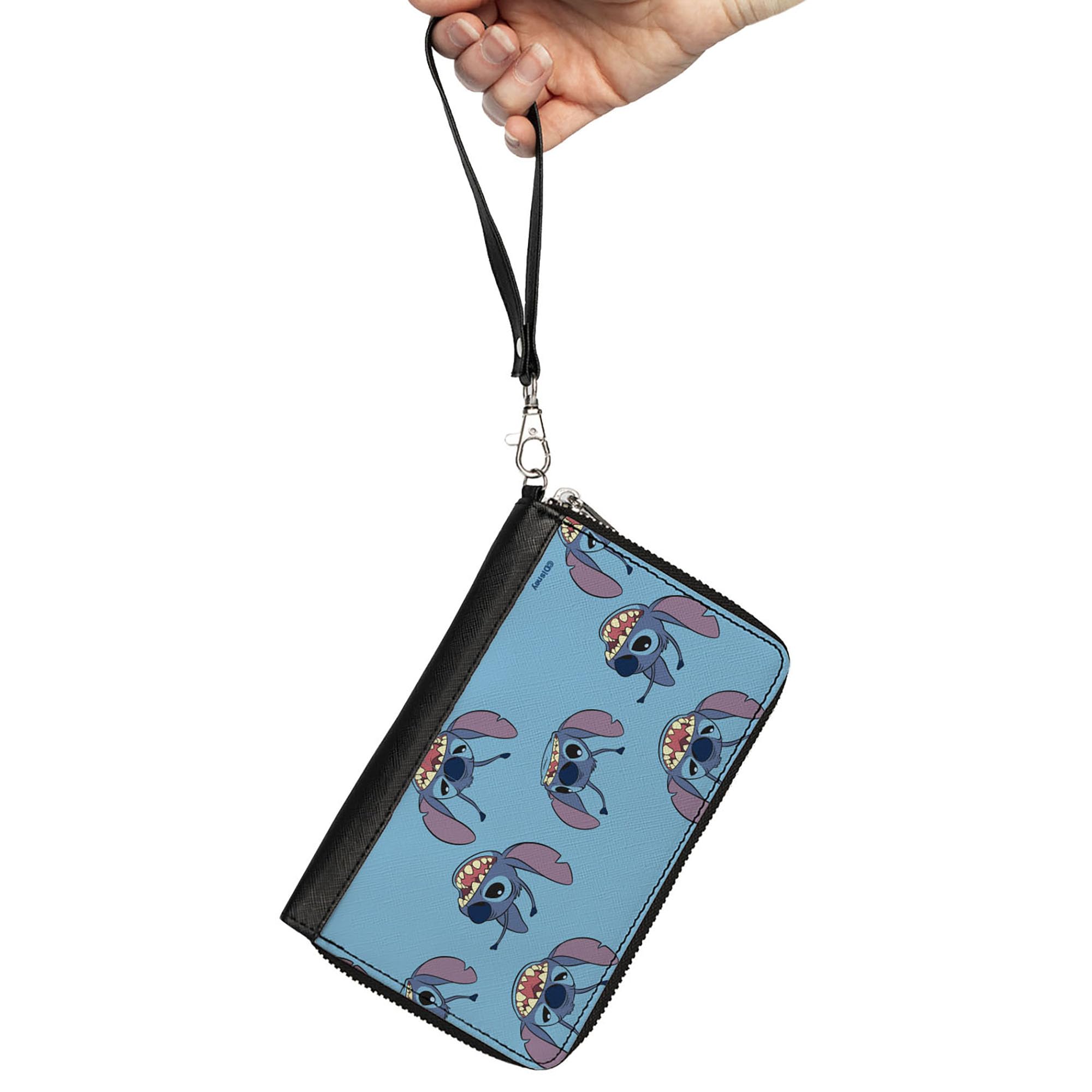 Buckle-Down Women's PU Zip Around Wallet Rectangle-Lilo & Stitch, 7.5"x4.5"