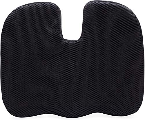 DMI Memory Foam Seat Support Cushion | Coccyx, Sciatica, & Tailbone Pain Relief | Multi-Use Ergonomic Seat Cushion for Office Chair for Driving & Home | Breathable