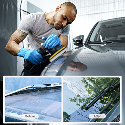 CHEGIF 17pcs 6 Inch Buffing Polishing Pads Kit, Car Buffing Sponge Pads Cutting Polishing Pad Kit, Includes Wool Buffing Pad and Polishing Bonnets with M14 Drill Adapter for Car Polishing and Waxing