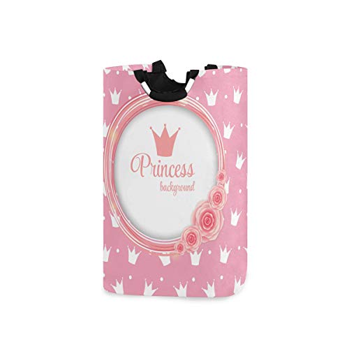 Princess Crown Laundry Basket Collapsible Fabric Laundry Hamper Washing Bin Folding Clothes Bag Mother's Day