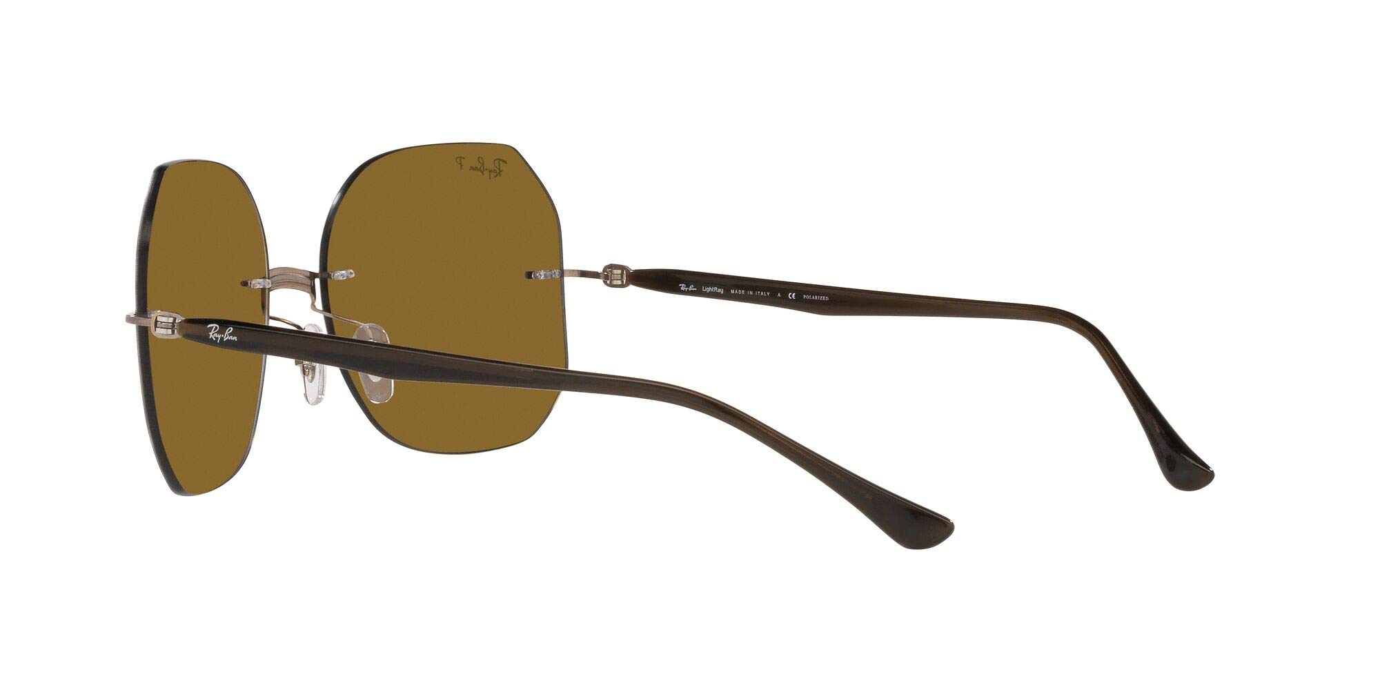 Ray-Ban Women's Rb8067 Titanium Square Sunglasses, Blue On Silver/Clear Gradient Light Blue, 57 mm