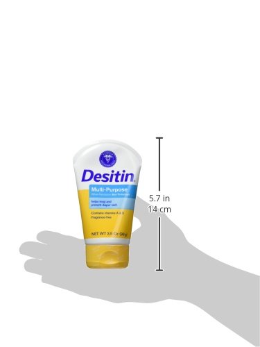 Desitin Skin Protectant and Diaper Rash Ointment Multi-Purpose with Vitamins A & D, Travel Size, 3.5. Oz Tube