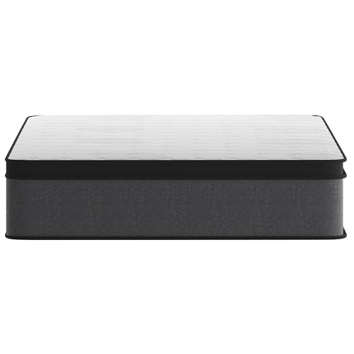 Flash Furniture Capri Comfortable Sleep 13 Inch Euro Pillow Top Hybrid Pocket Spring Mattress - Full - CertiPUR-US Certified Foam - Mattress in a Box, White