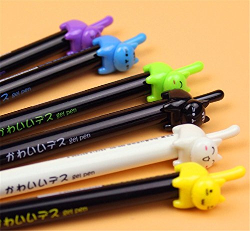 HIPGCC Cute Pens Kawaii Pen Cute Cat Pens 0.5 mm Gel Pens Black Ball Point Pens for School Office Suppliesā¦