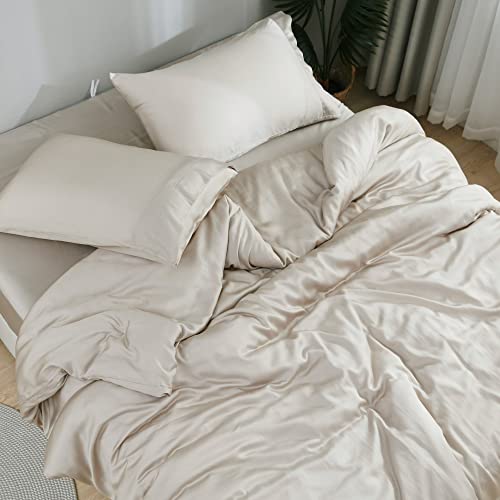 DOZ by SIJO 100% Organic Bamboo Sheet Set, Buttery Soft, Cooling for Hot Sleepers, Silky Breathable, Oeko-TEX, High GSM, 16" Deep Pockets - 3pc - 2 Pillowcases 1 Fitted Sheet (Fog, Queen)
